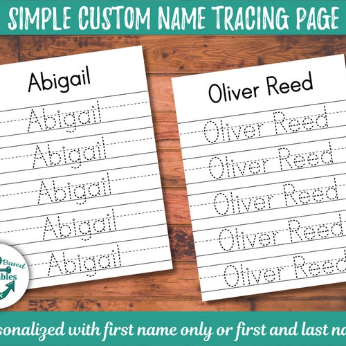 Custom Name Tracing Sheet Handwriting Practice Personalized - Etsy