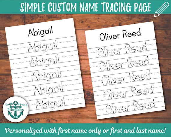 Custom Name Tracing Sheet Handwriting Practice Personalized - Etsy