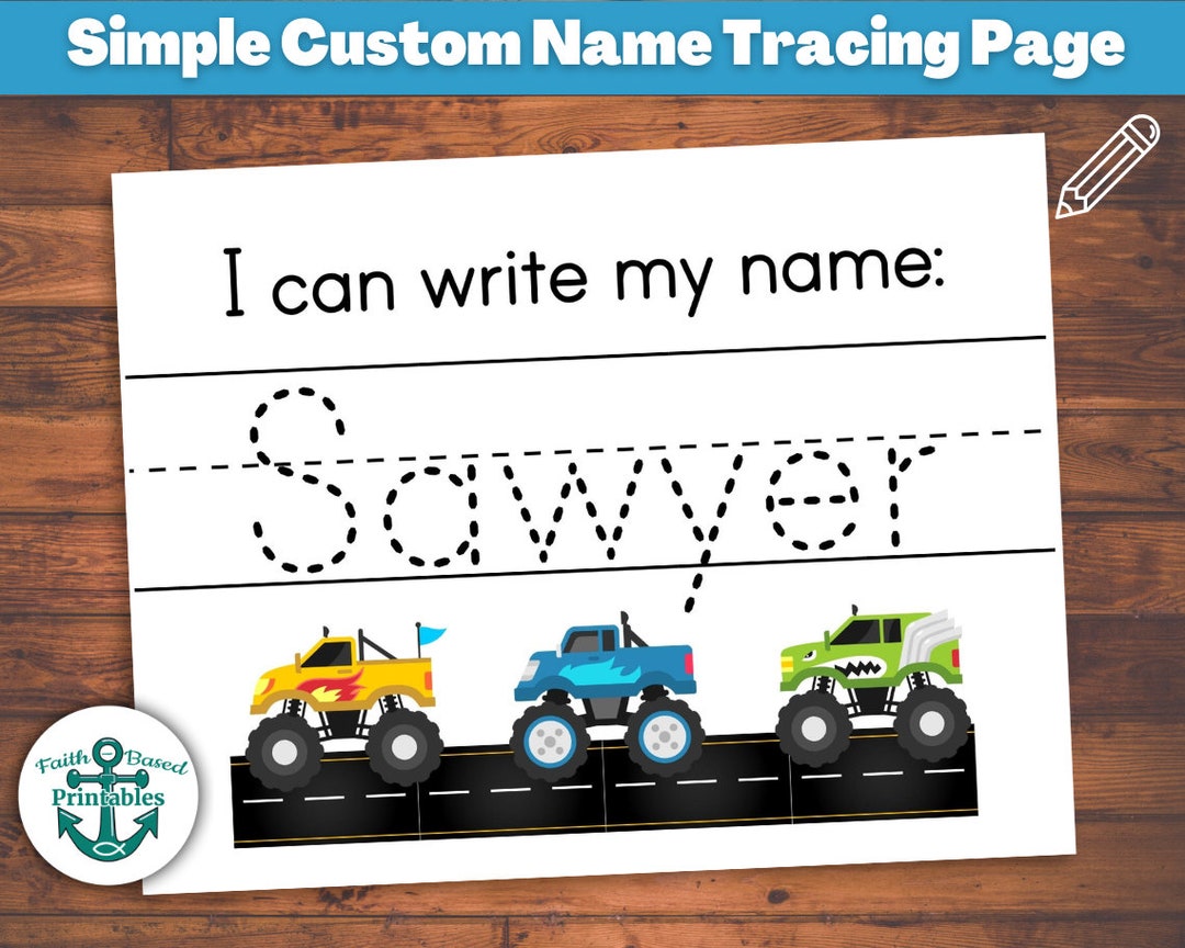 Custom Name Tracing Sheet Handwriting Practice Personalized Name Trace ...