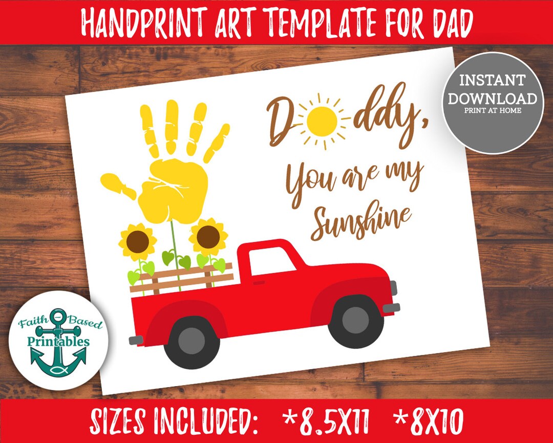 Father's Day Handprint Craft Printable Gift for Daddy You Are My ...