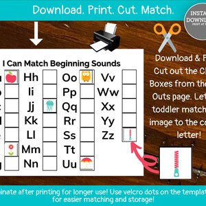 Beginning Sounds Worksheets, Alphabet Matching, Busy Book Preschool ...