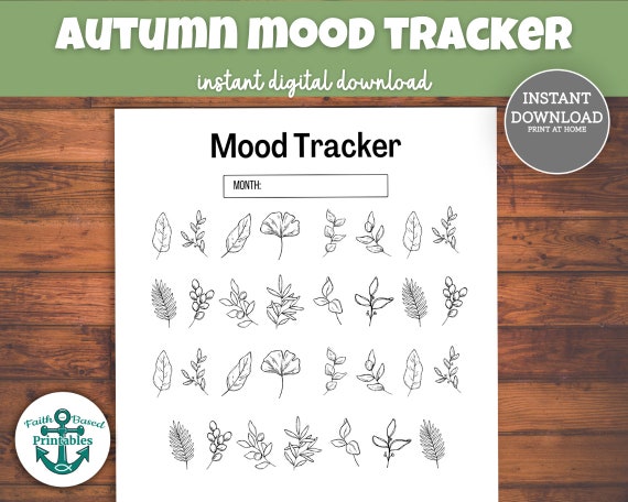 Autumn Leaf Mood Tracker Printable September October November - Etsy