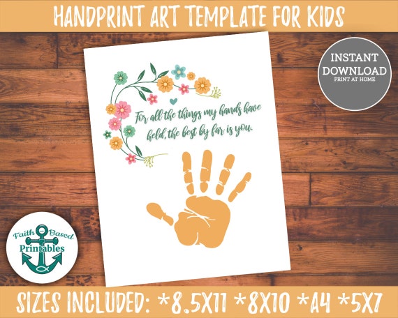 Printable Handprint Craft Mother's Day Gift for Grandma - Etsy