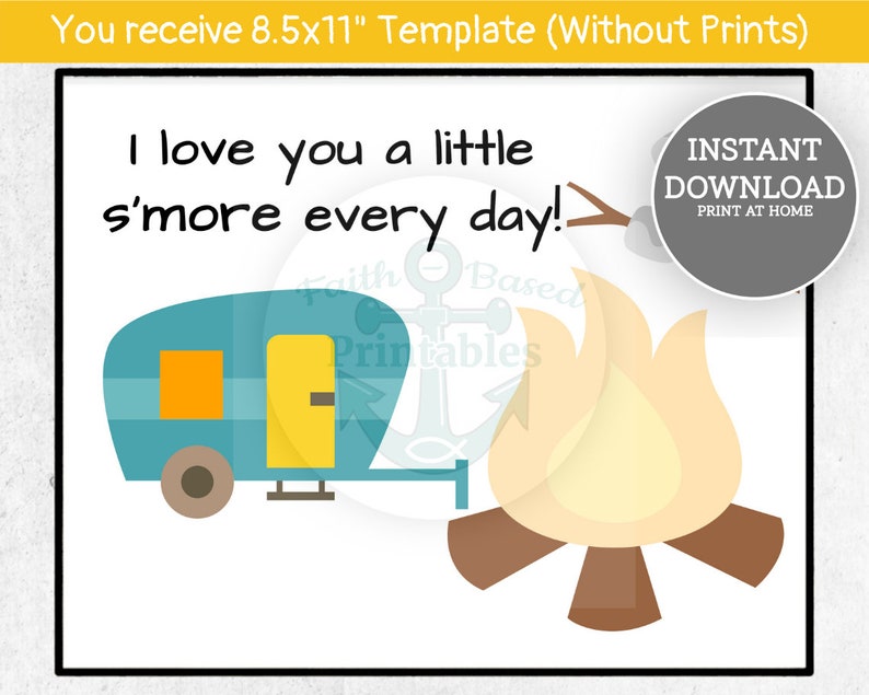 Camping Handprint Gift, S'more Campfire Art (PDF Pattern) - Etsy
