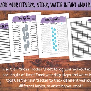 Purple Weight Loss Journal Printable Meal Planner Template PDF Weight ...