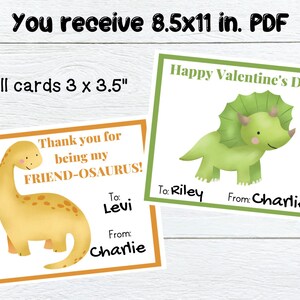 Printable Dinosaur Valentines Cards for Kids Valentine's Day Card ...