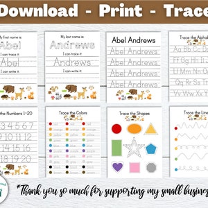 Woodland Custom Name Tracing Sheets Handwriting Practice Sheet ...