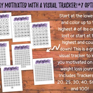 Purple Weight Loss Journal Printable Meal Planner Template PDF Weight ...