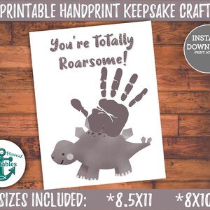 Dinosaur Handprint Gift You're Totally Roarsome Printable Birthday Card ...