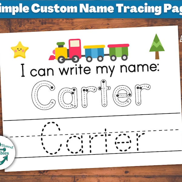 Worksheet for Handwriting Name - Etsy