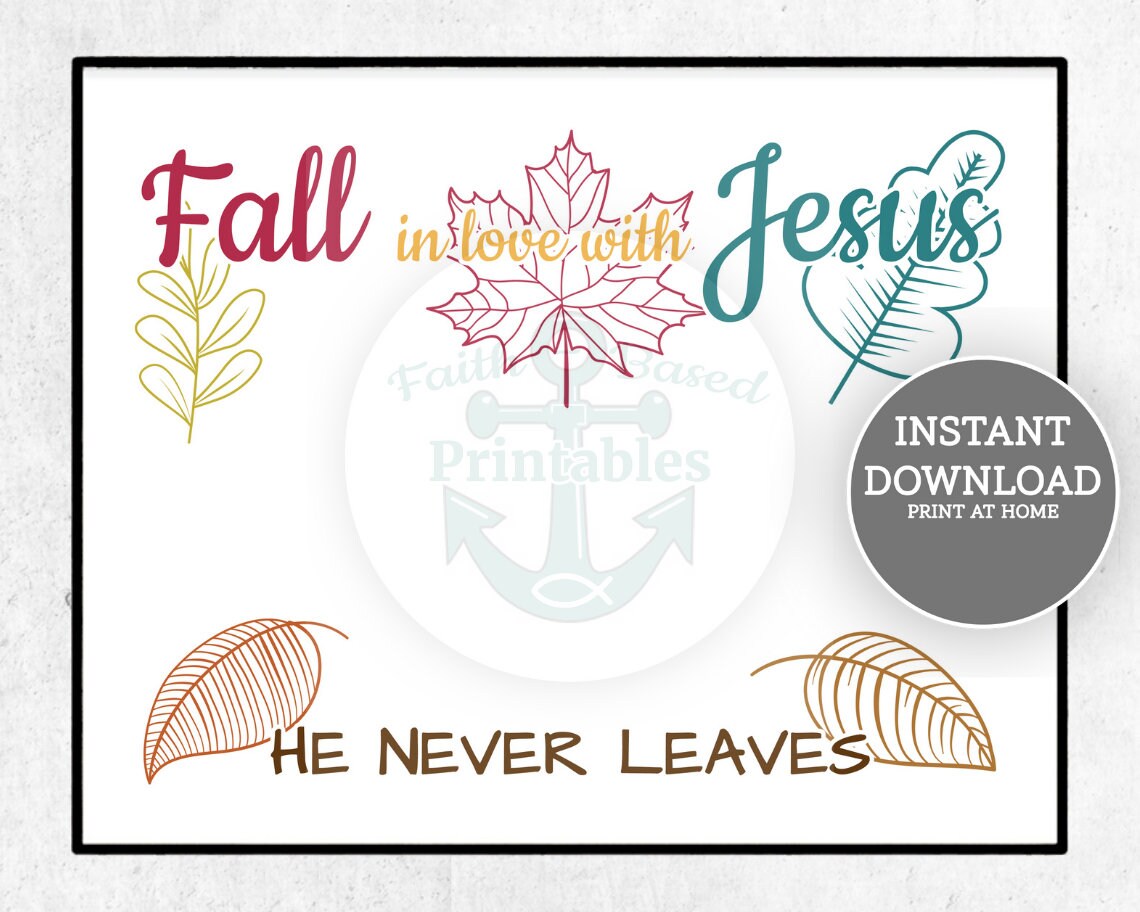 Fall in Love With Jesus He Never Leaves Handprint Craft Fall - Etsy