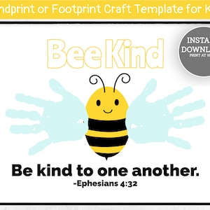 Christian Homeschool Prek Bee Kind Handprint Craft, Handprint Bee ...