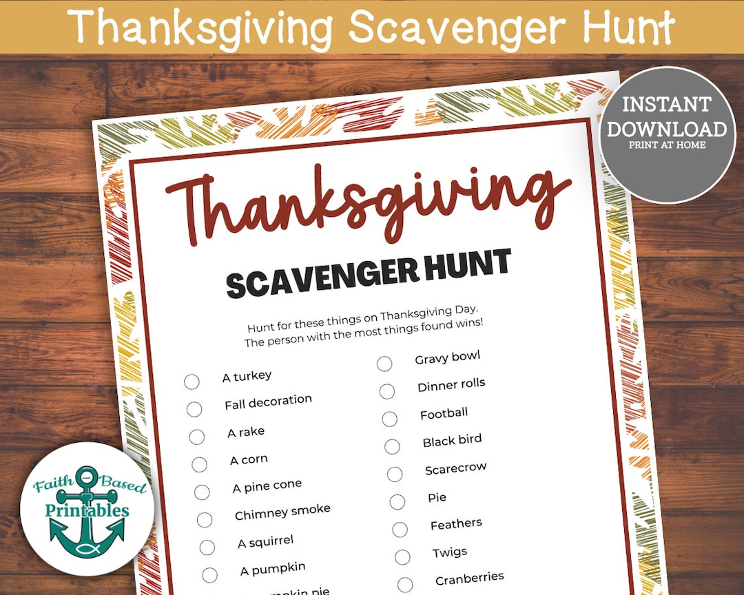 Thanksgiving Scavenger Hunt Fall Activites for Adults Kids Fun Fall ...