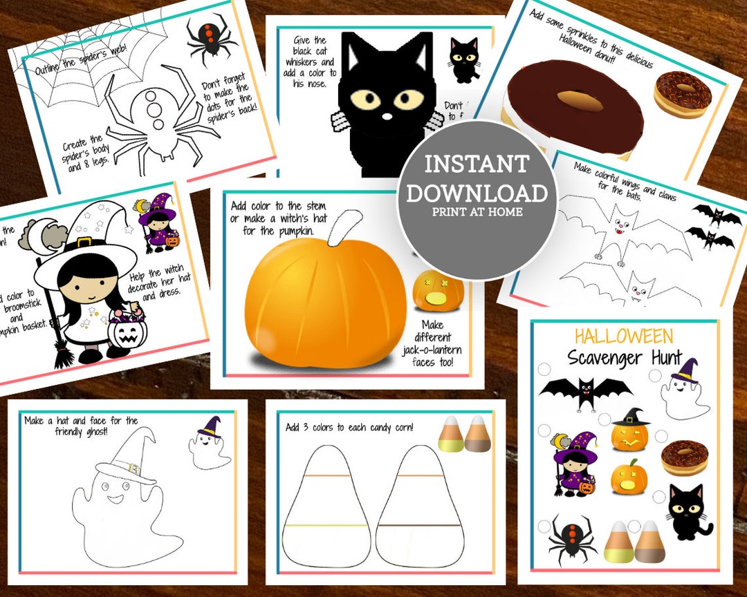 Halloween Playdough Mat Printable Bundle Halloween Scavenger Hunt, Fall ...