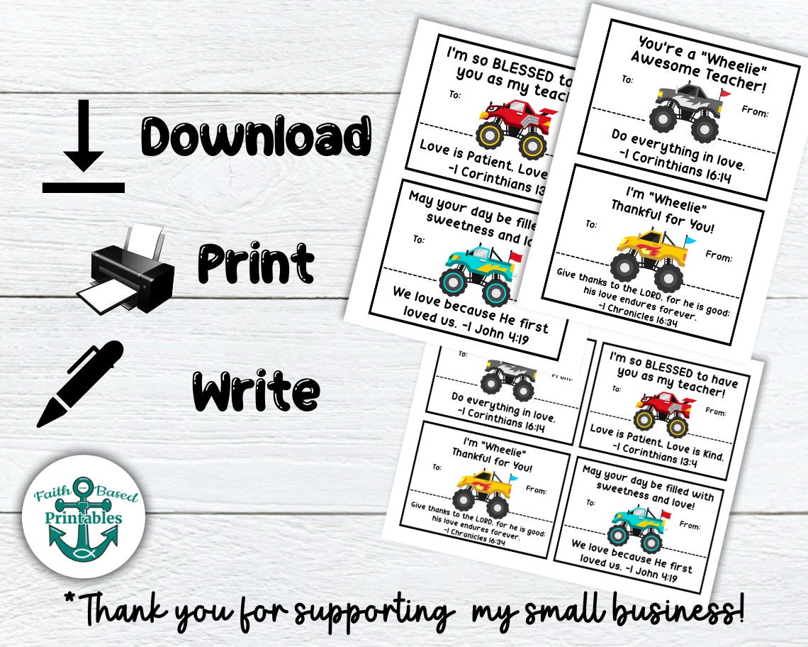 Christian Teacher Valentine Cards for Teachers From Boys - Etsy