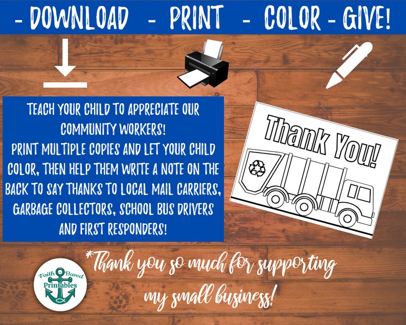 Printable Thank You Card for Community Workers Thank You - Etsy