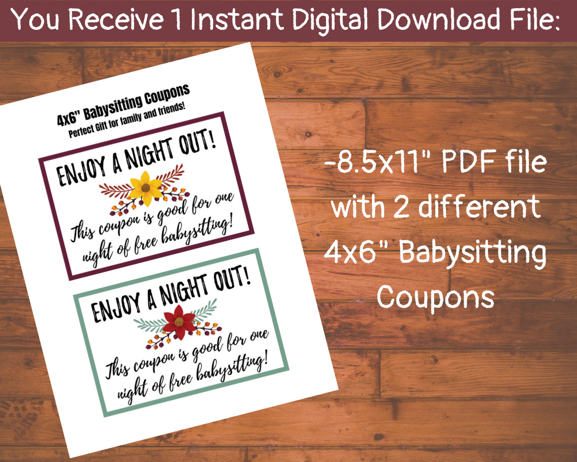 Babysitting Coupon Download Baby Sitting Coupon Printable Coupon Book ...