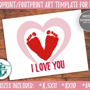 I Love You Valentines Day Handprint Art Template Printable Handprint ...
