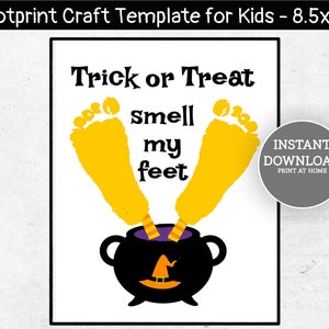 Halloween Witch Footprint Craft, Trick or Treat Smell My Feet Footprint ...
