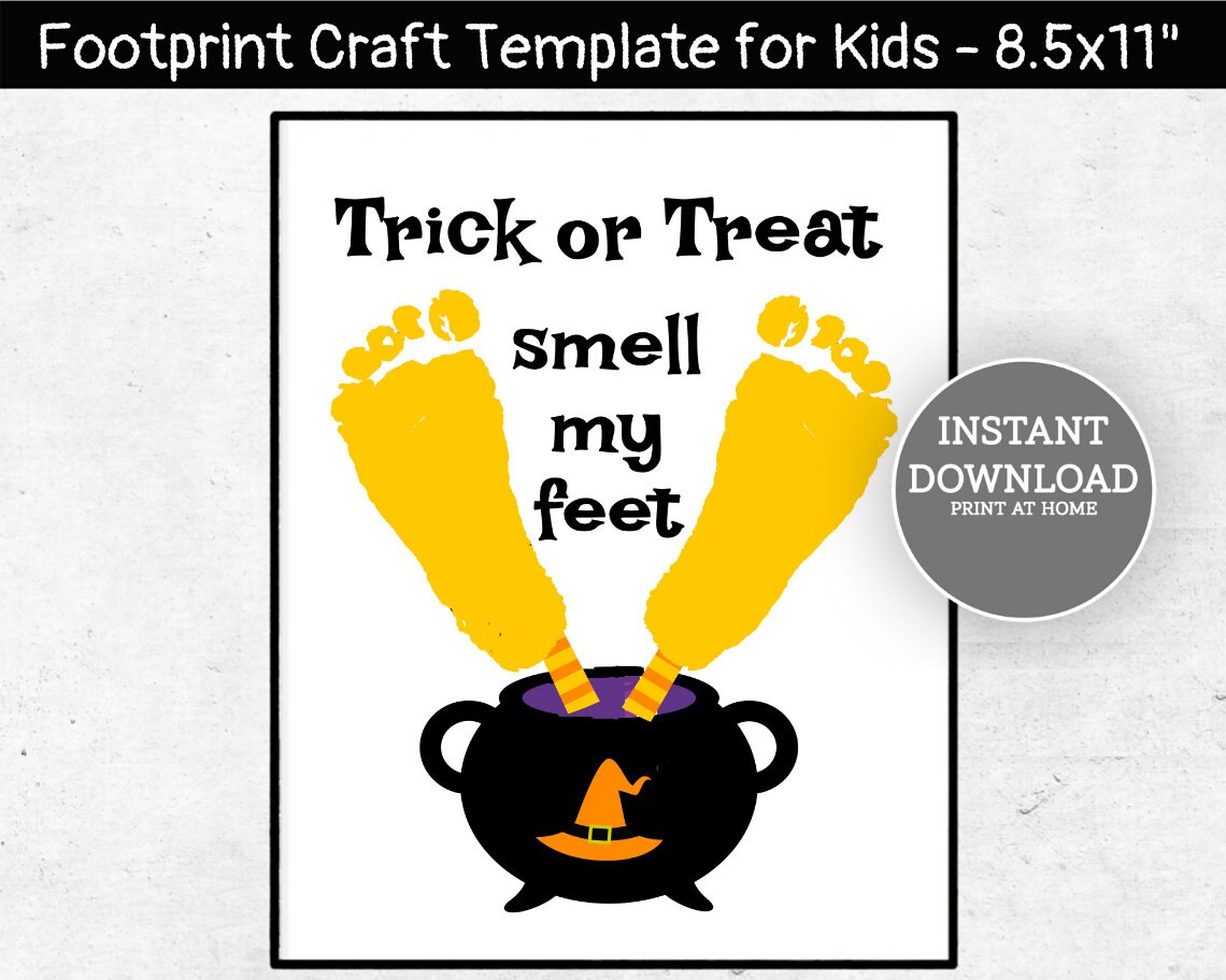 Halloween Witch Footprint Craft Trick or Treat Smell My Feet - Etsy UK
