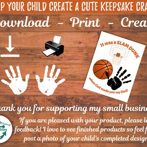 It Was a SLAM DUNK When God Made You My Dad Basketball Hand Print Card ...
