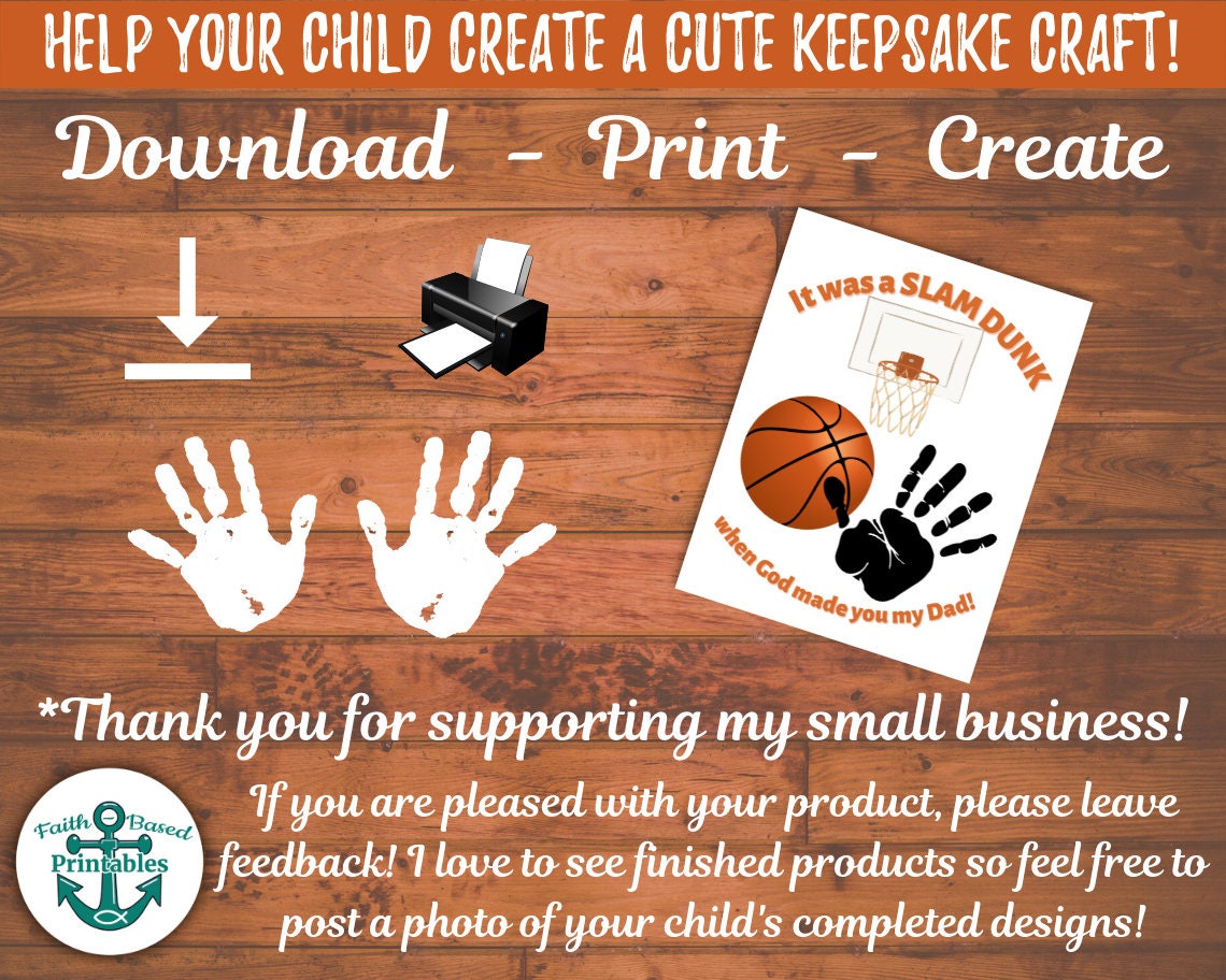 It Was a SLAM DUNK When God Made You My Dad Basketball Hand | Etsy