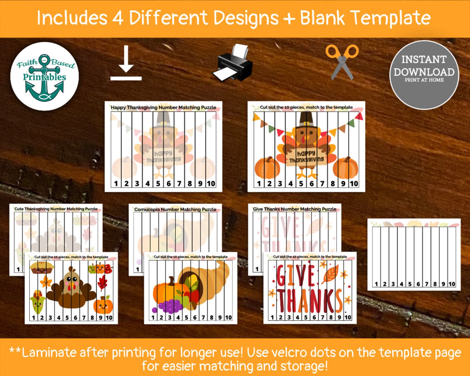 Thanksgiving Puzzles, Kids Thanksgiving Number Matching Puzzles ...