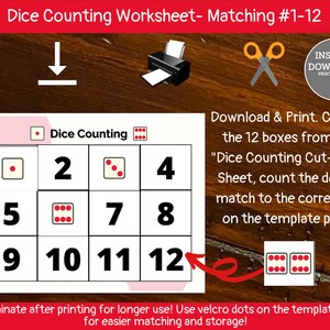 Preschool Worksheets Dice Counting Practice Counting Activities for ...
