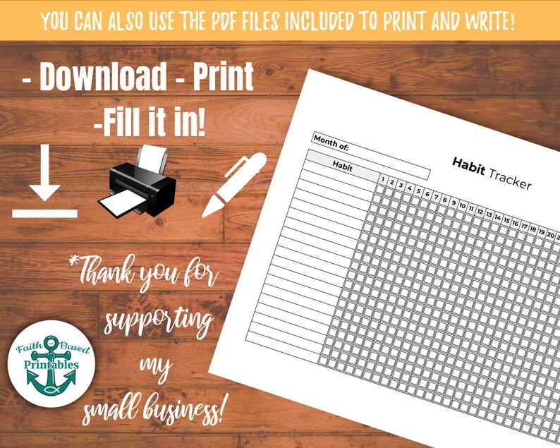 Editable Habit Tracker Printable Habit Tracker Template Google - Etsy