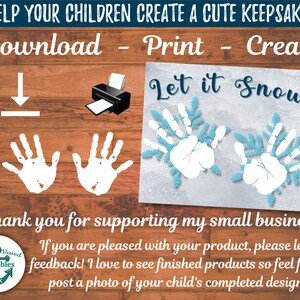 Let It Snow Handprint Art Template Printable Winter Craft Hand Print ...
