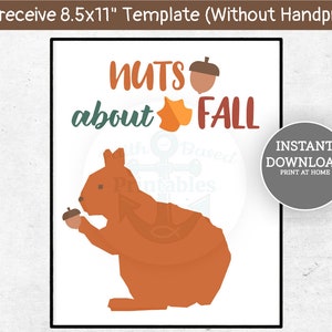 Nuts About Fall Squirrel Handprint Craft, Kids Fall Handprint Art ...