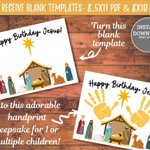 Christmas Nativity Handprint Craft Nativity Scene Happy Birthday Jesus ...