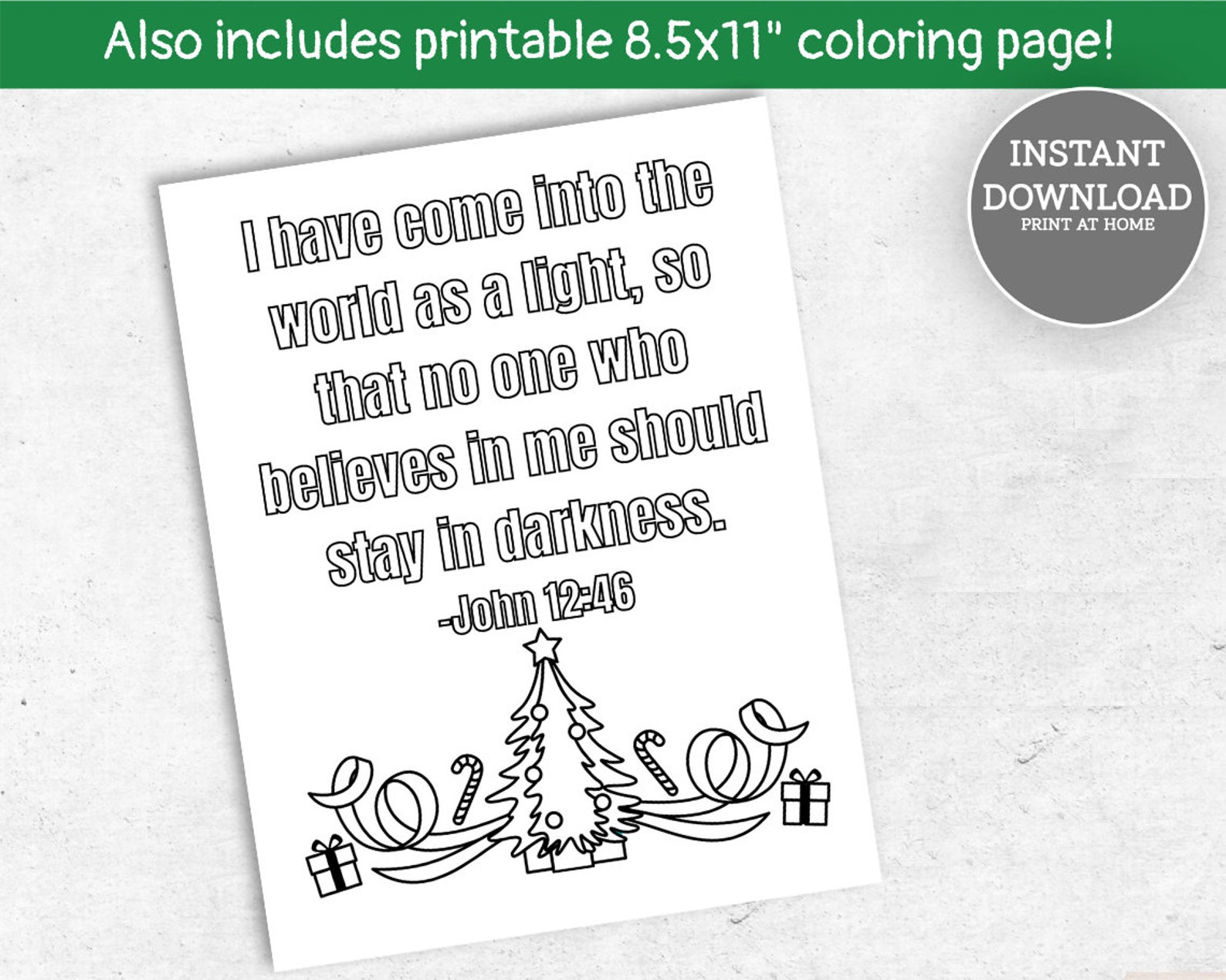 John 12:46 Christmas Handprint Craft Template Printable Bible | Etsy
