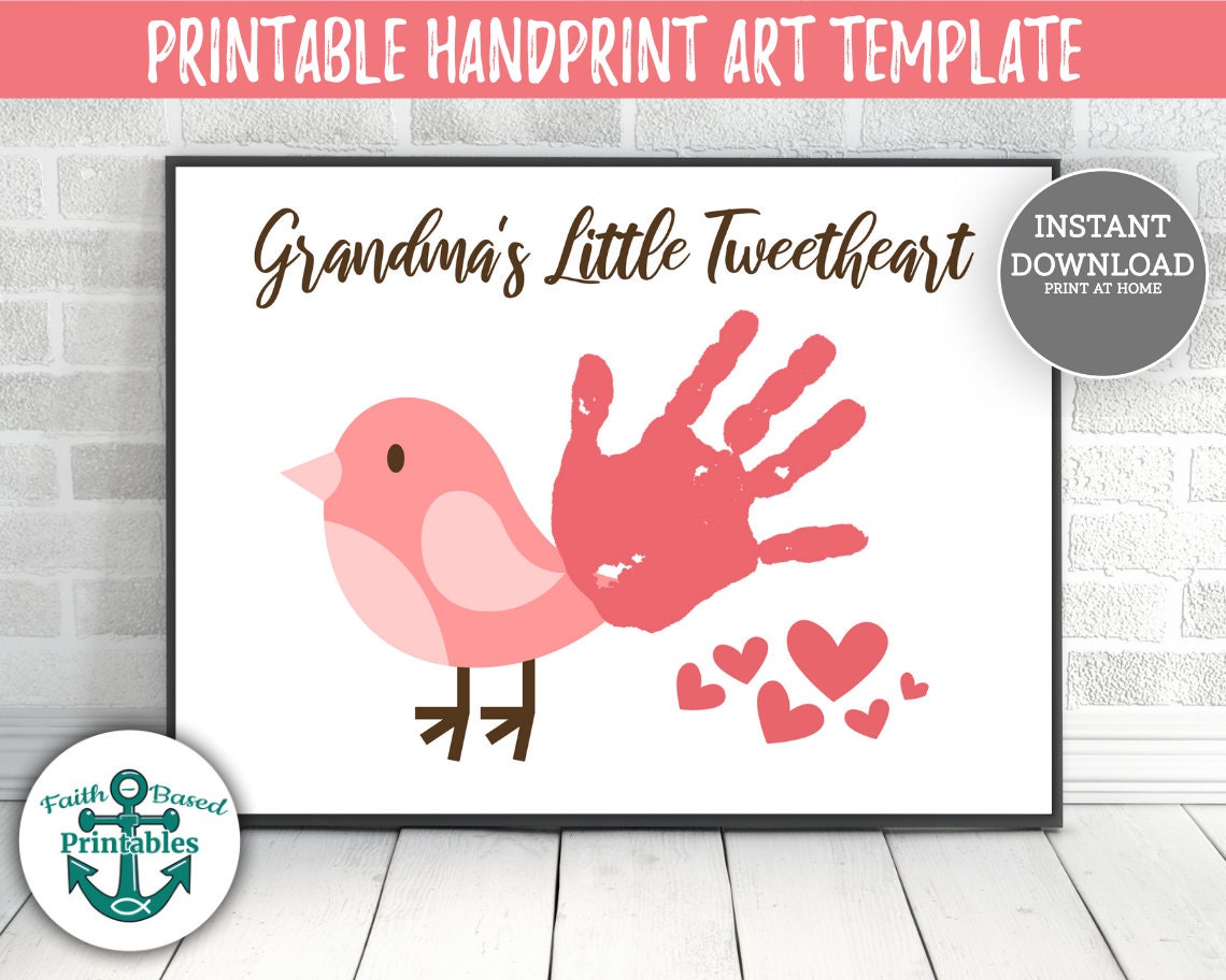 Valentine's Day Handprint Craft Grandma's Little - Etsy