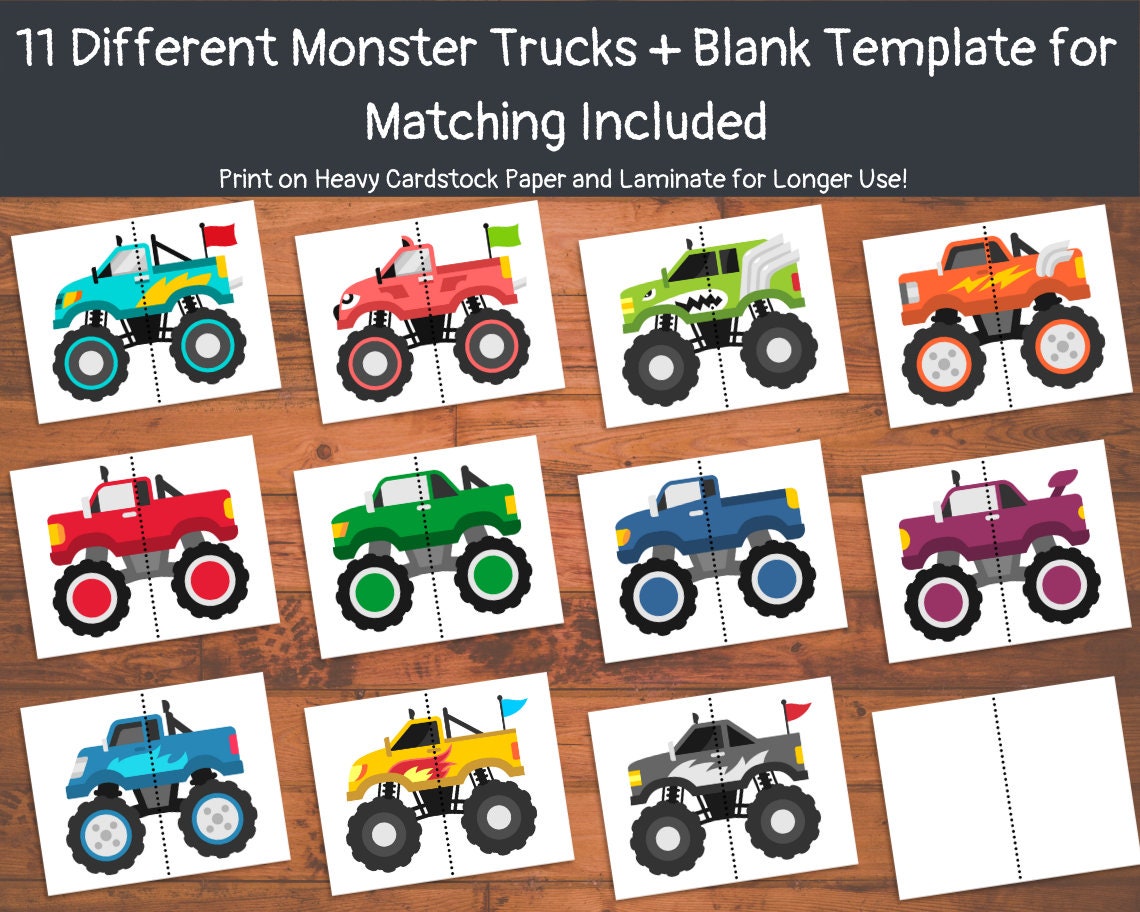 Monster Truck Activity Book Monster Truck Games Preschool Busy | Etsy