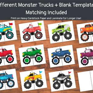Monster Truck Activity Book Monster Truck Games Preschool Busy Book ...