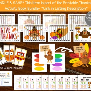 Thanksgiving Number Matching Game, Counting Practice, Count to 10 ...