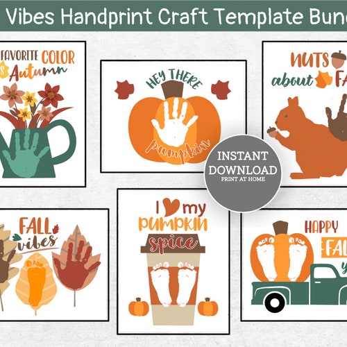 Thanksgiving Handprint Footprint Craft Bundle Fall Printable - Etsy