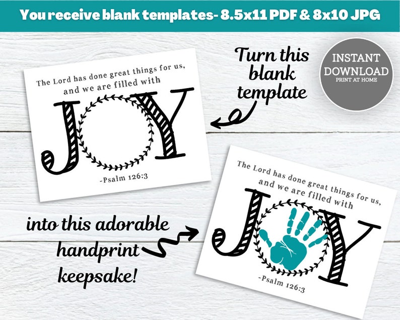 Psalm 126:3 Joy Handprint Template Printable Scripture Craft Sunday ...