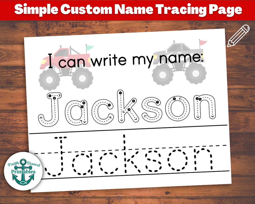 Custom Name Tracing Sheet Handwriting Practice Personalized Name Trace ...