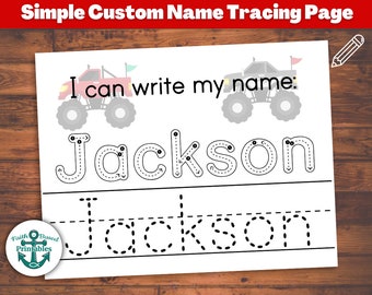 Custom Name Tracing Sheet for Girls Handwriting Practice Personalized ...