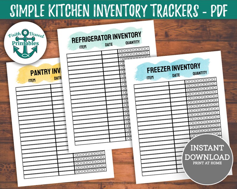 Printable Kitchen Inventory Template Freezer Inventory Tracker Simple ...