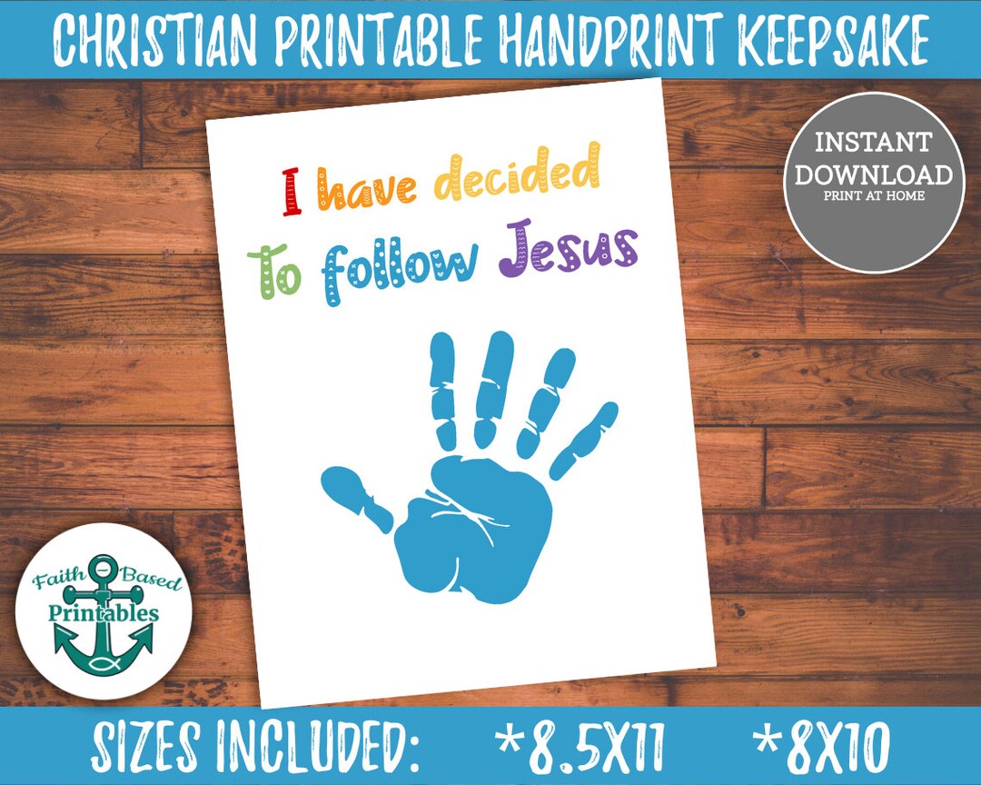 I Have Decided to Follow Jesus Christian Salvation Handprint Craft ...
