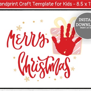 Merry Christmas Toddler Keepsake Handprint Art, Printable Christmas ...