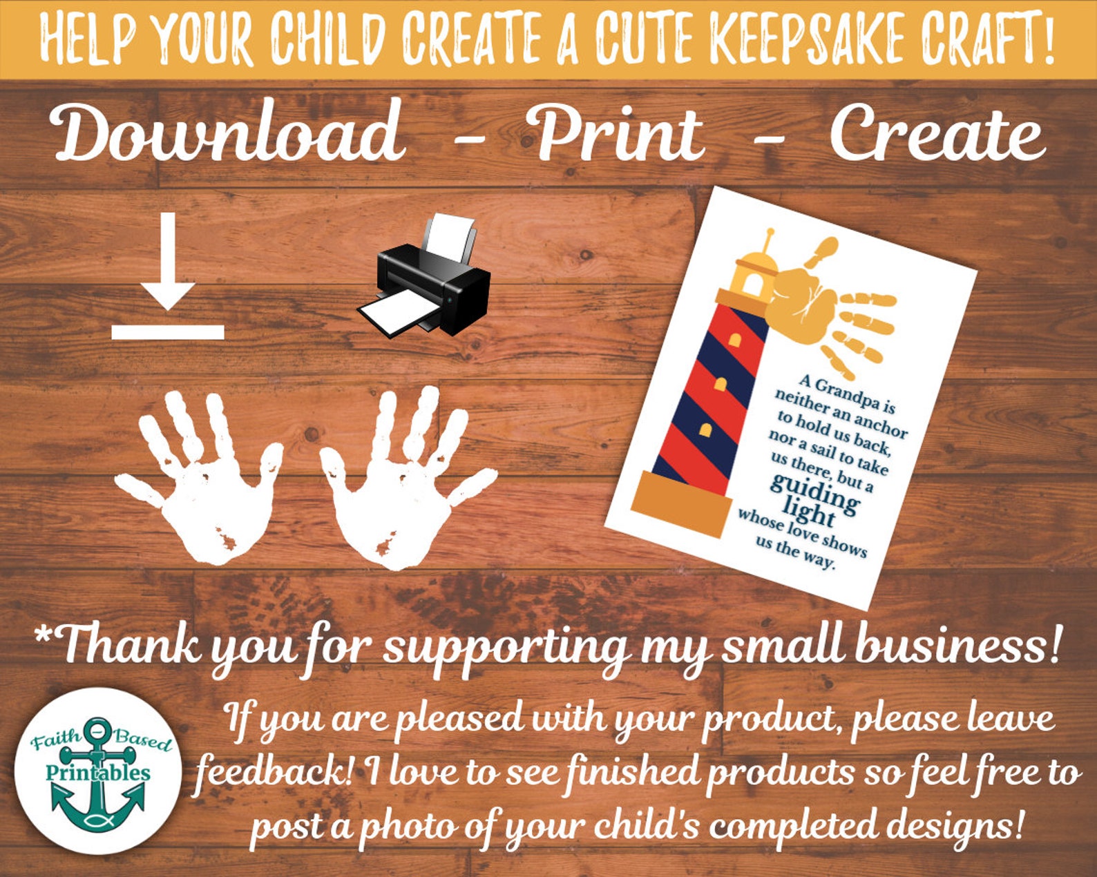 Printable Craft for Grandpa Fathers Day Handprint Art - Etsy