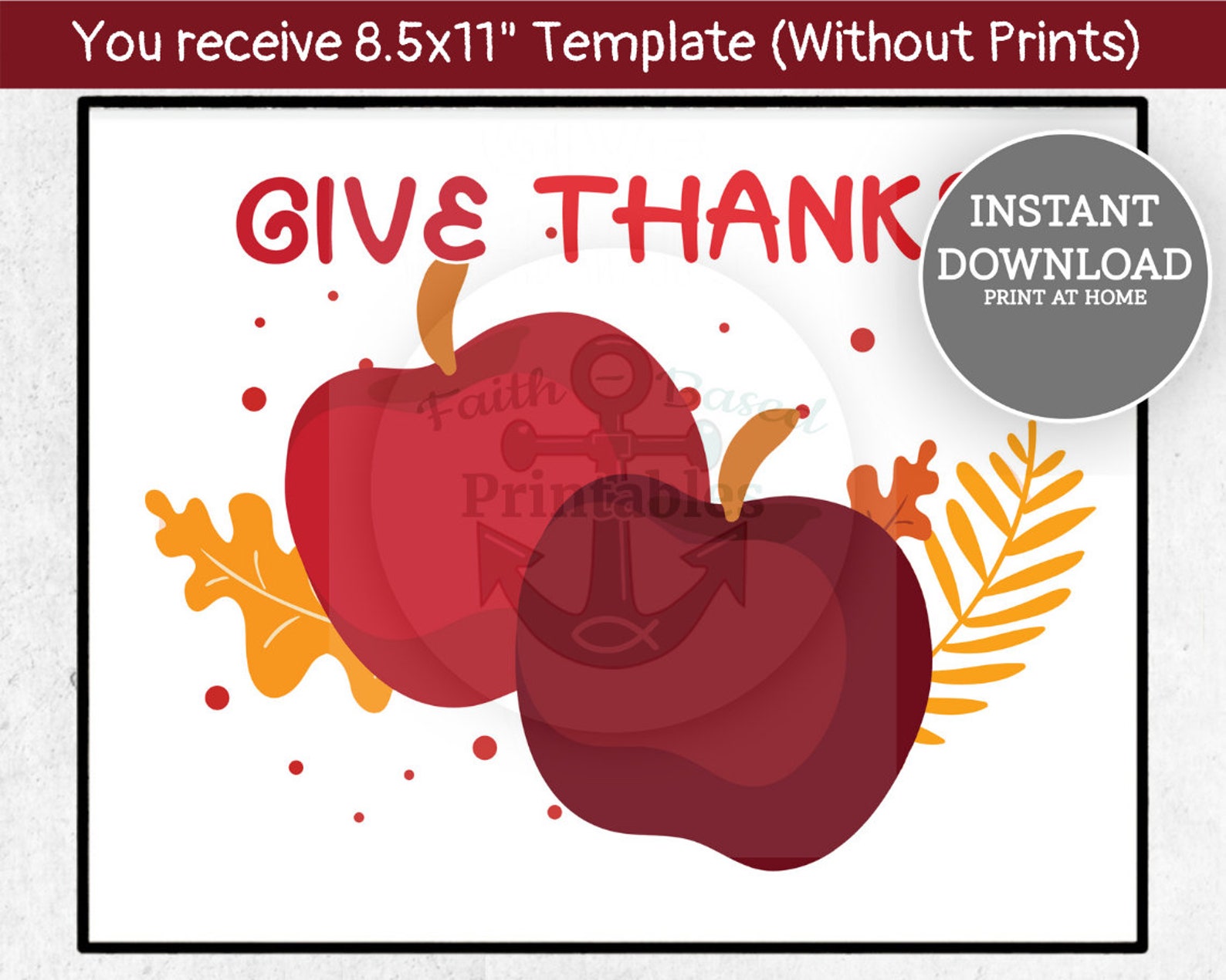 Give Thanks Apple Handprint Craft Thanksgiving Handprint Art - Etsy
