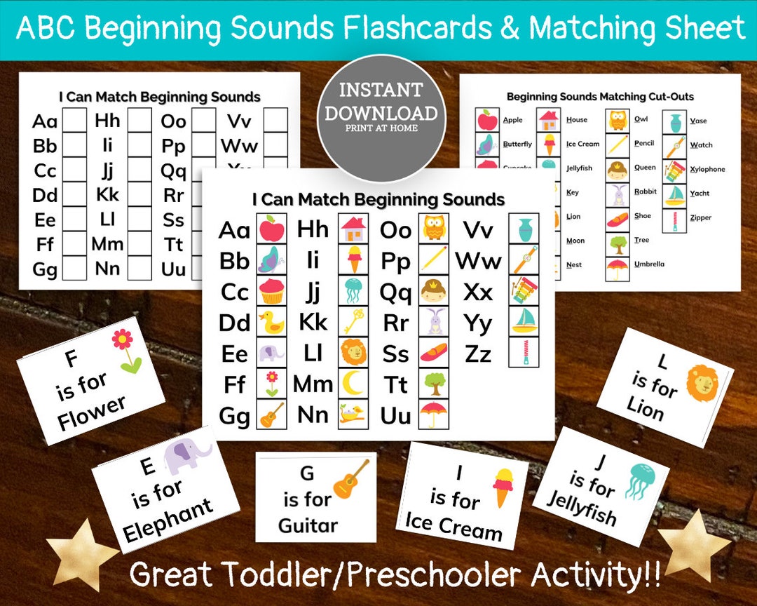 Beginning Sounds Worksheets, Alphabet Matching, Busy Book Preschool ...