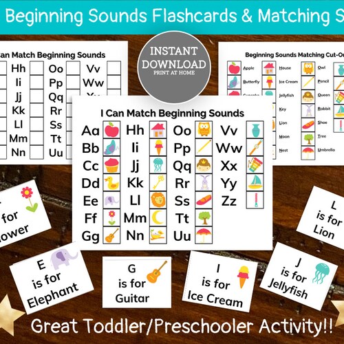 Beginning Sounds Worksheets Alphabet Matching Busy Book - Etsy