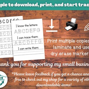 Uppercase Letter Alphabet Tracing Sheet Bundle Capital Letters ...