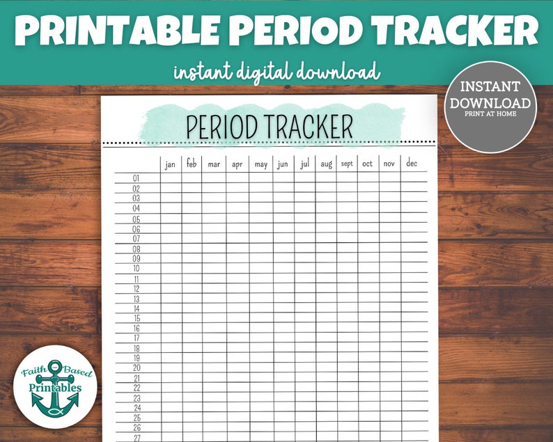 Period Tracker Printable Menstrual Cycle Tracking Daily - Etsy